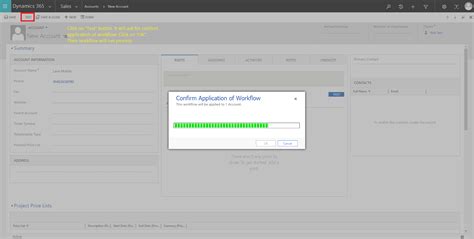 microsoft dynamics 365 run workflow on ribbon button in dynamics crm