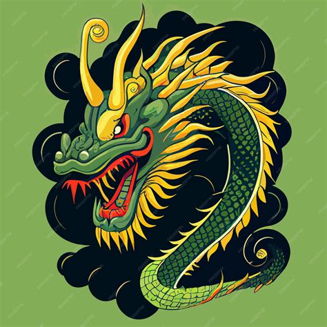 Premium Vector Chinese Dragon Flat Design Vector Art Dragon Icon