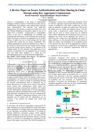 A Review Paper On Secure Authentication And Data Sharing In Cloud