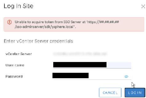 error unable to acquire taken from sso server at sso adminserver