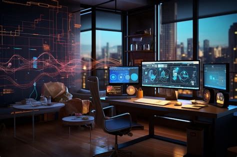 Premium Photo Data Science Workspace With Analysts Data Generative Ai
