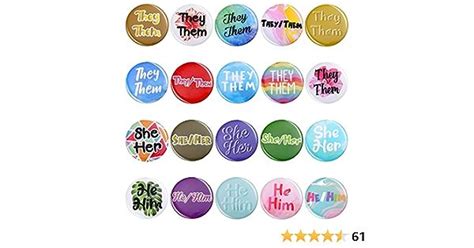 Pronoun Badges Pins Gender Identity Pins They Them Pronoun Pin Pronoun