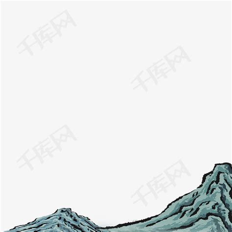 中国风古风山峰远山描线素材图片免费下载 千库网