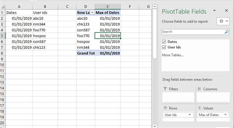 Excel Get Last Date Based On Value In Column Stack Overflow