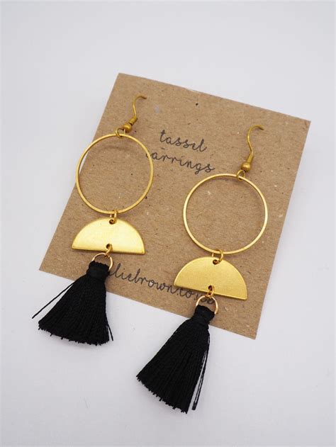 Tassel Hoop Earrings Etsy