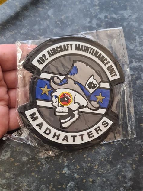Usaf Raf Lakenheath 492 Aircraft Maintenance Unit Madhatters Pvc Patch