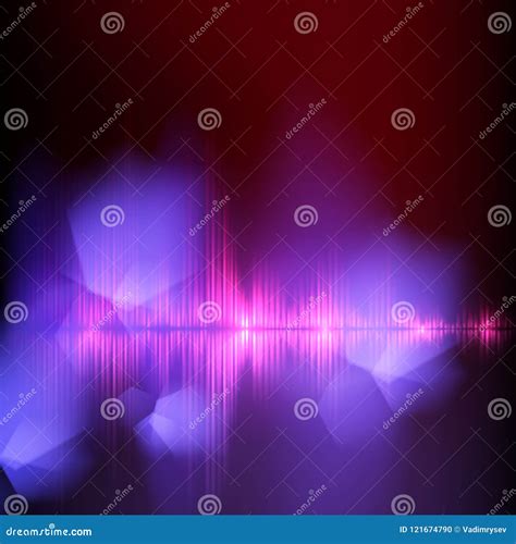 Abstract Equalizer Background Purple Red Wave Stock Vector