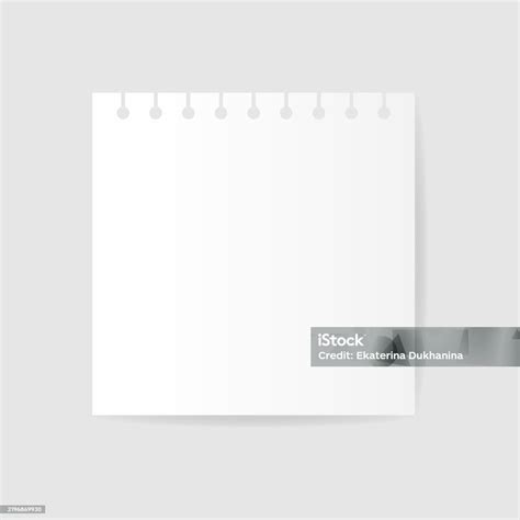 흰색 사각형 종이 알림 스티커 메모 할 목록 울퉁불퉁한 가장자리가 있는 현실적인 스티커 회색 배경에 그림자로 고립 된 벡터 일러스트 레이 션 0명에 대한 스톡 벡터 아트 및