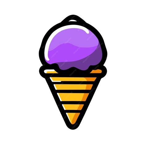 Premium Vector Sticker Ice Cream Cone Cartoon Icon Vector Illustration