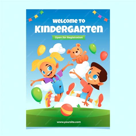 Premium Vector Hand Drawn Cartoon Kindergarten Poster