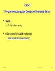 Cs341 06 Pptx CS 341 Programming Language Design And Implementation