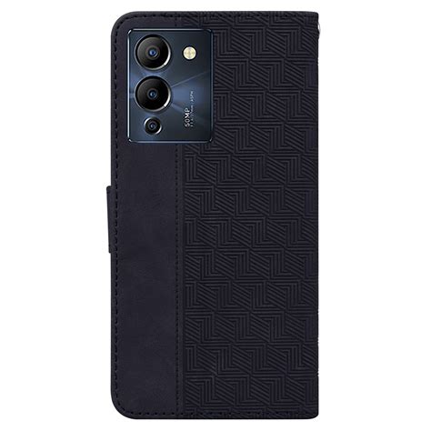For Infinix Note 12 G96 X670 Geometric Embossed Leather Phone Case Black Alexnld