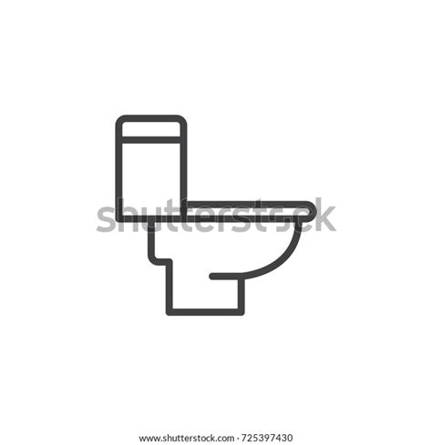 Toilet Bowl Line Icon Outline Vector Stock Vector Royalty Free 725397430