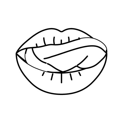 Tongue Sexy Mouth Female Line Icon Vector Illustration 35455212 Vector