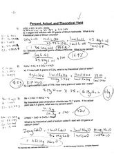 Homework Percent Actual And Theoretical Yields Problems 1 Li 6 Worksheets Library