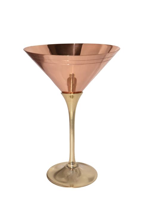 Martini Glass With Brass Stem Alcu