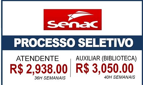 SENAC abre processo seletivo oportunidades para Nível Médio Saiba