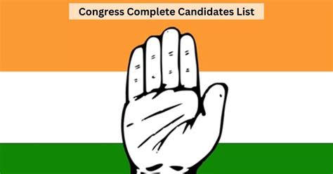 Congress Complete Candidate List 2024 Check The Complete List Of