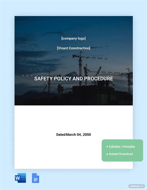 11 Workplace Safety Policy Templates Pdf