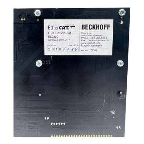 Beckhoff Ethercat El9800 4a Evaluation Kit
