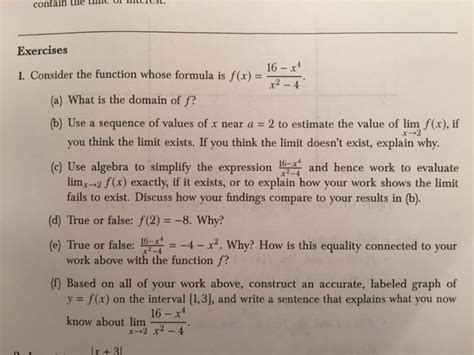 Solved Consider The Function Whose Formula Is Fx 16