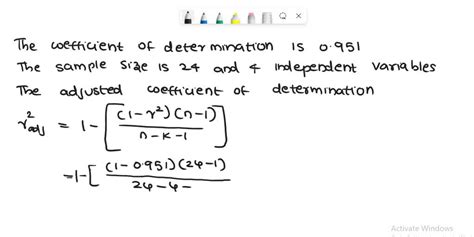 Solved The Calculation Of The Coefficient Of Determination R 2 Depends