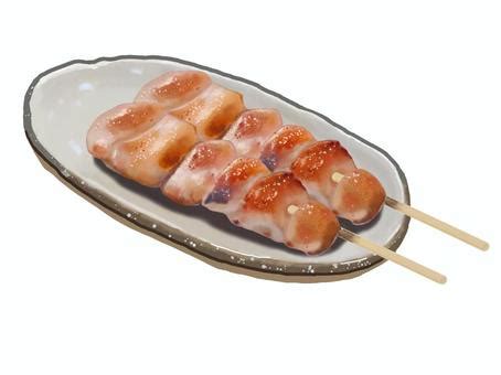 免費矢量 烤雞肉串2塊立盤