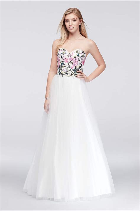 One Shoulder Tulle Ball Gown With Lace Appliques Davids Bridal