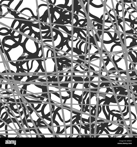 Squiggly Chaotic Lines Artistic Monochrome Stock Vector Images Alamy