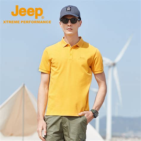 Jeep吉普户外运动polo衫男透气大码休闲衣服翻领多色男装舒适短袖虎窝淘