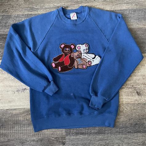 Vintage Teddy Bear Crewneck Made In Usa Size Depop