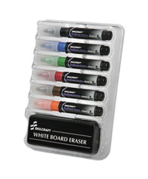 SKILCRAFT MARKER DRY ERASE KIT BROAD CHISEL TIP ASSORTED COLORS SET