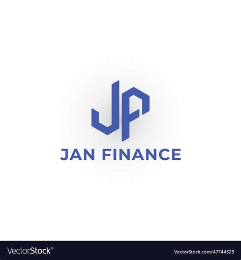 Abstract Initial Letter Jf Or Fj Logo In Blue Vector Image