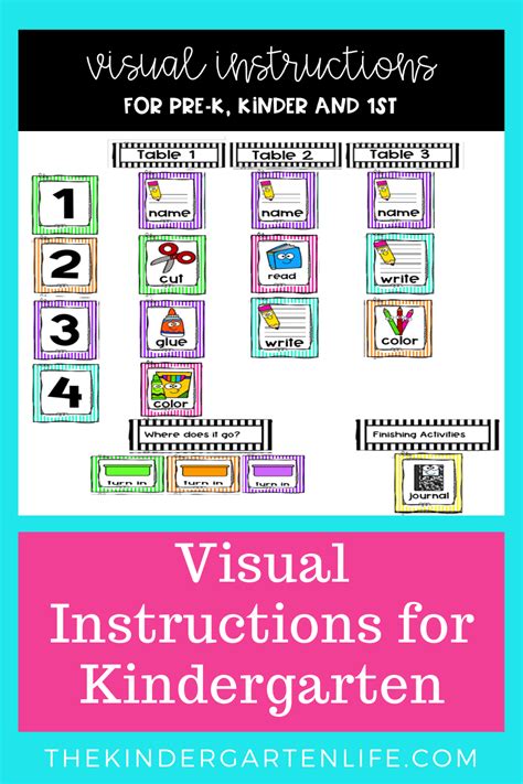 Visual Directions For Pre K Kindergarten And First Grade Elementary