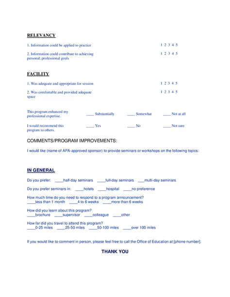 Evaluation Forms Samples In Word And Pdf Formats Page 2 Of 7