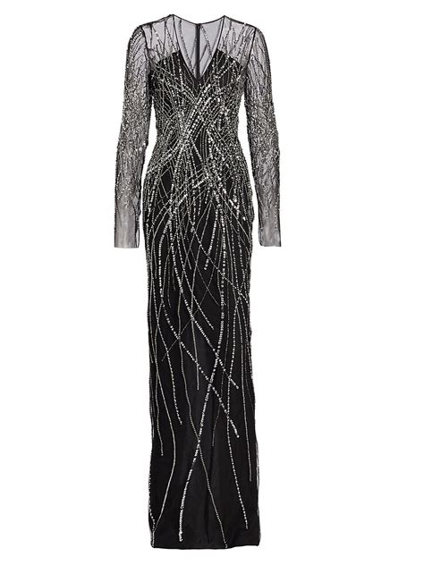 Pamella Roland Sequin And Crystal Embellished Gown Editorialist