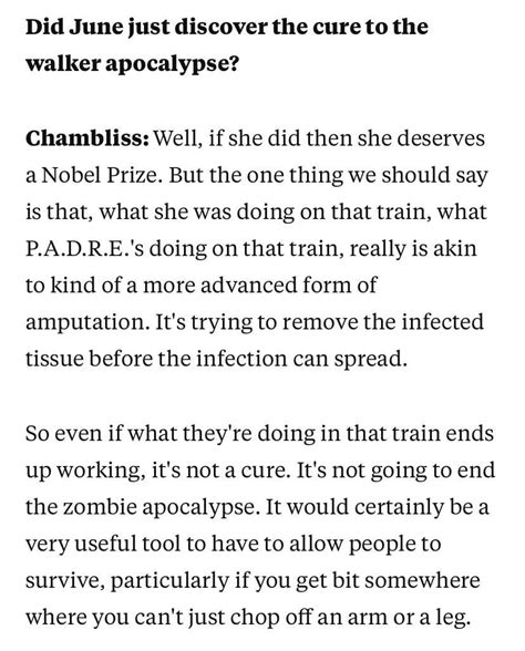 Andrew Chambliss On If Fear Just Revealed A Cure Rfearthewalkingdead