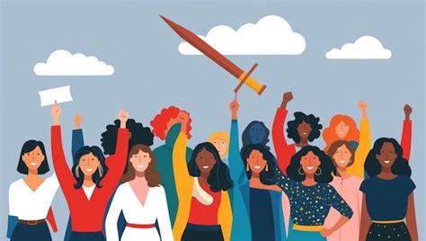 Diverse Group Of Women Celebrating Empowerment And Justice Activism
