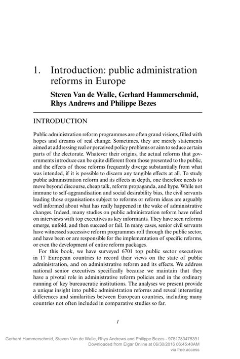 PDF Introduction Public Administration Reforms In Europe