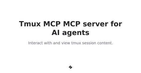 Tmux Mcp Mcp Server For Ai Agents