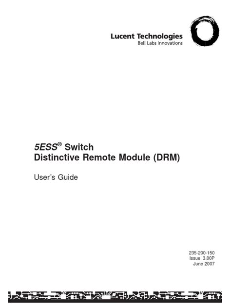 V1 5ess Switch Distinctive Remote Module Pdf Digital Rights