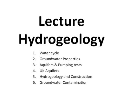 PDF Lecture Hydrogeology DOKUMEN TIPS