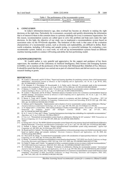machine learning based recommender system for e commerce pdf