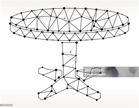 Circular Table Triangle Node Black And White Pattern High Res Vector