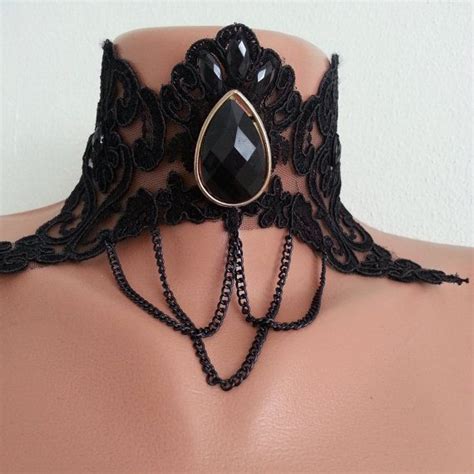 Gothic Black Lace Choker Victorian Vintage Gothic Jewelry Vintage