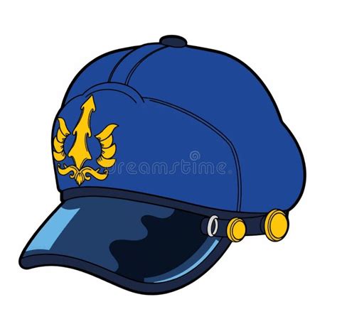 Illustration Pilot Hat Navy Blue Isolated Background For Aviation