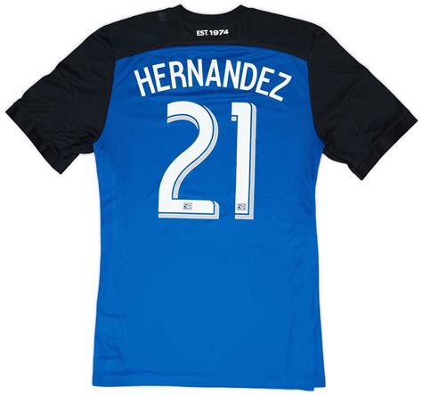 2014 15 San Jose Earthquakes Match Issue Home Shirt Hernandez 21