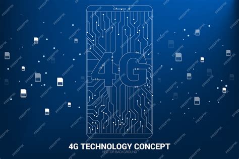 Premium Vector 4g Dot Connect Line Circuit Board Style Mobile Phone Icon