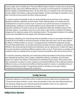 Series And Parallel Circuits Using Schematic Physics One Day Lessons