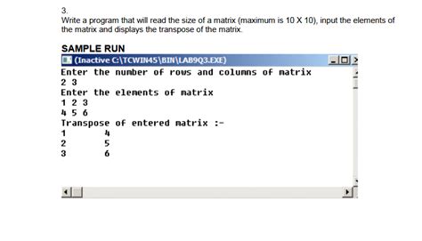 Solved Write A Program That Will Read The Size Of A Chegg